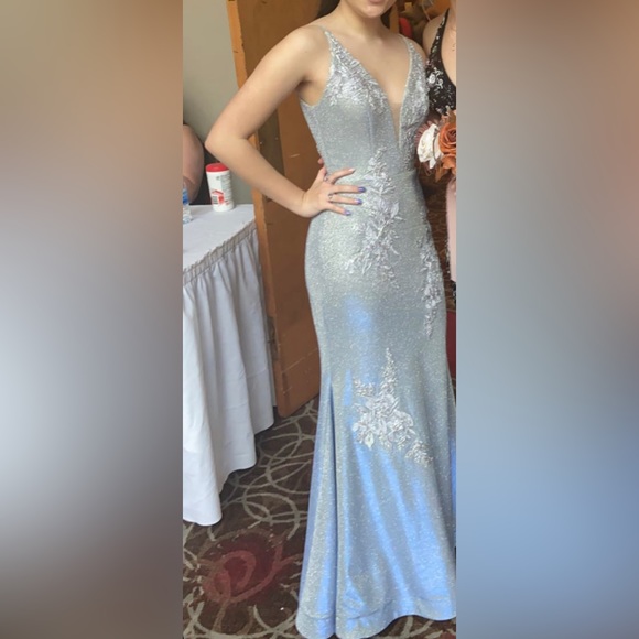 Dresses | Light Blue Sparkly Prom Dress | Poshmark